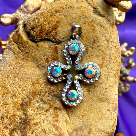 Jewelry | Bling Cross Necklace Charm | Poshmark